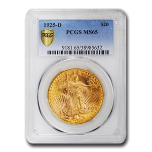 Buy 1925-D $20 St Gaudens Gold Double Eagle MS-65 PCGS | APMEX