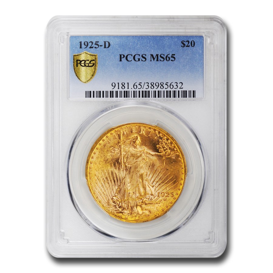 Buy 1925-D $20 St Gaudens Gold Double Eagle MS-65 PCGS | APMEX
