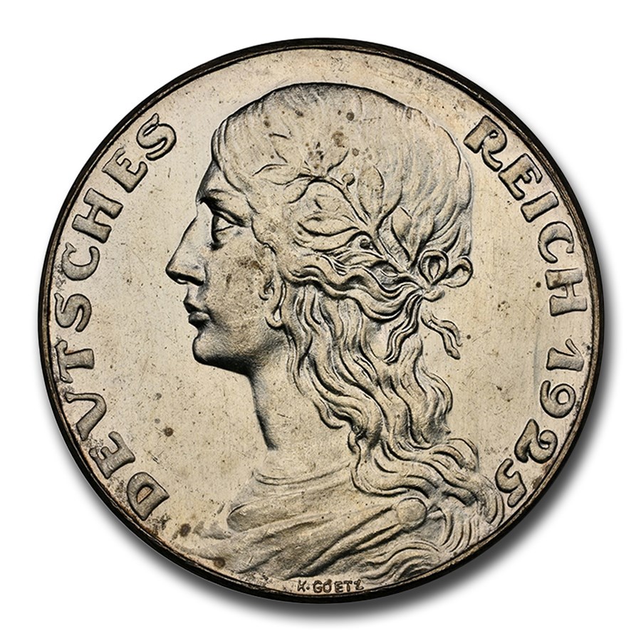Buy 1925-D Weimar Silver Pattern 5 Reichsmark MS-61 | APMEX