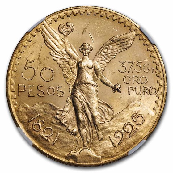 Buy 1925 Mexican Gold 50 Pesos MS-61 NGC | APMEX