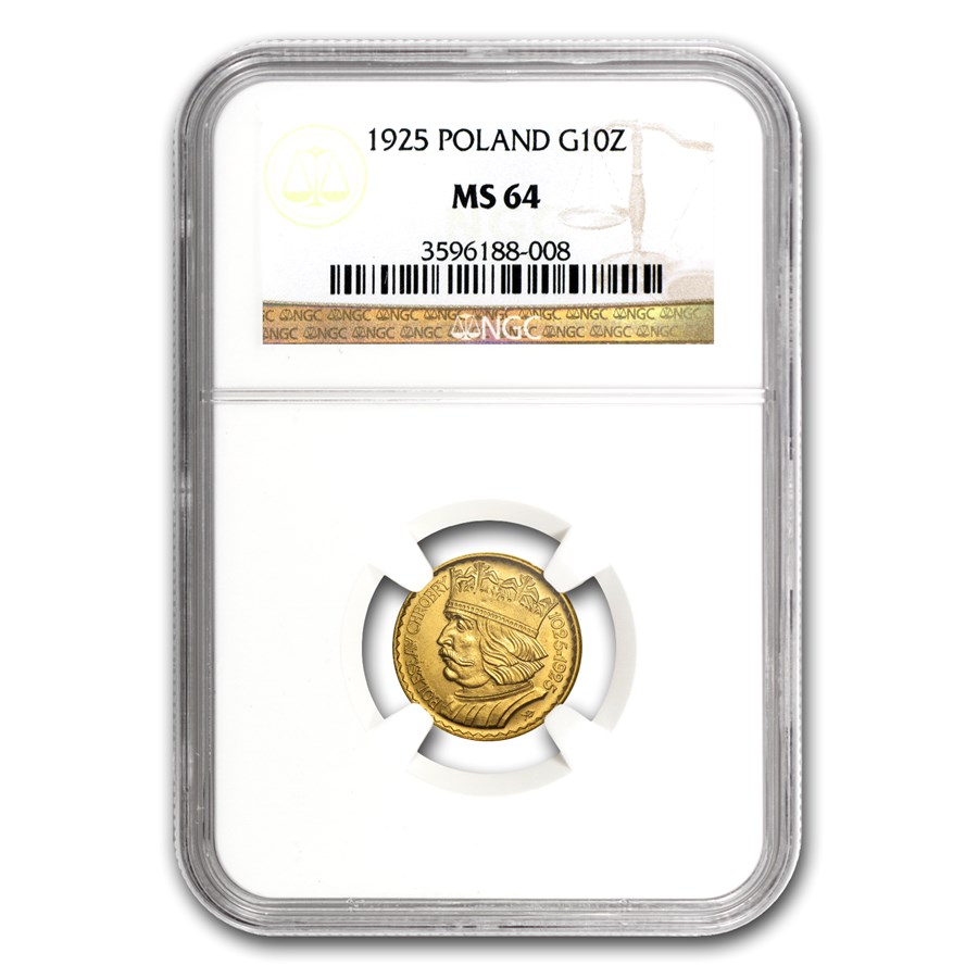 Buy 1925 Poland Gold 10 Zlotych Boleslaw MS-64 NGC | APMEX