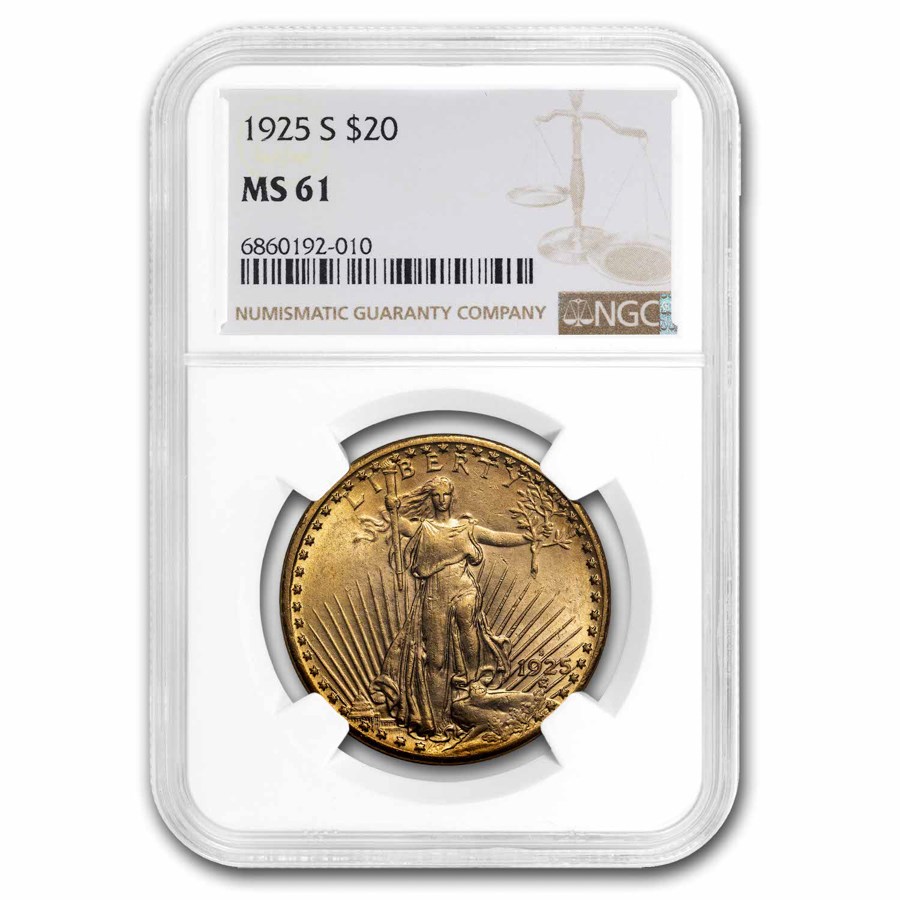 Buy 1925-S $20 St Gaudens Gold Double Eagle MS-61 NGC | APMEX