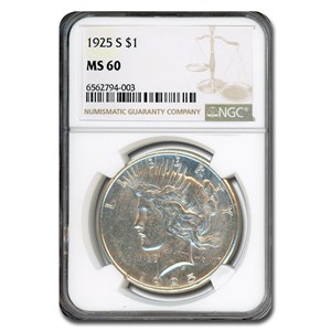 Buy 1925-S Peace Dollar MS-60 NGC | APMEX