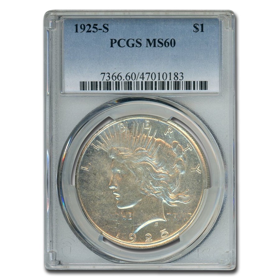 Buy 1925-S Peace Dollar MS-60 PCGS | APMEX