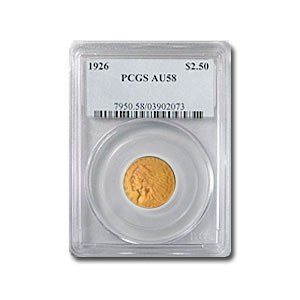 Buy 1926 $2.50 Indian Gold Quarter Eagle AU-58 PCGS | APMEX