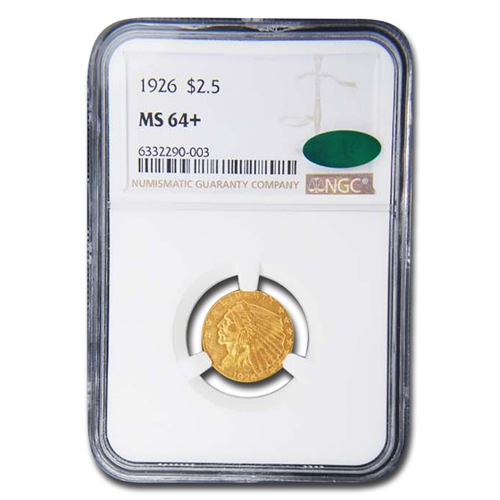 Buy 1926 $2.50 Indian Gold Quarter Eagle MS-64+ NGC CAC | APMEX