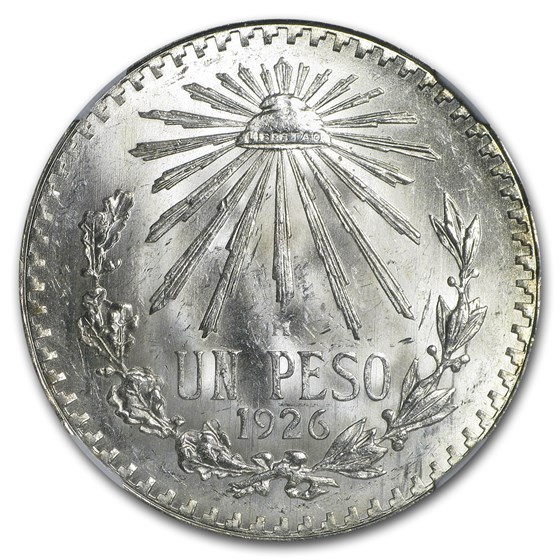 Buy 1926-M Mexican Silver Peso MS-64 NGC | APMEX