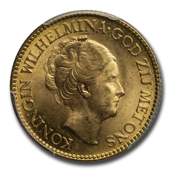 Buy 1926 Netherlands Gold 10 Guilders Wilhelmina MS-65 PCGS | APMEX