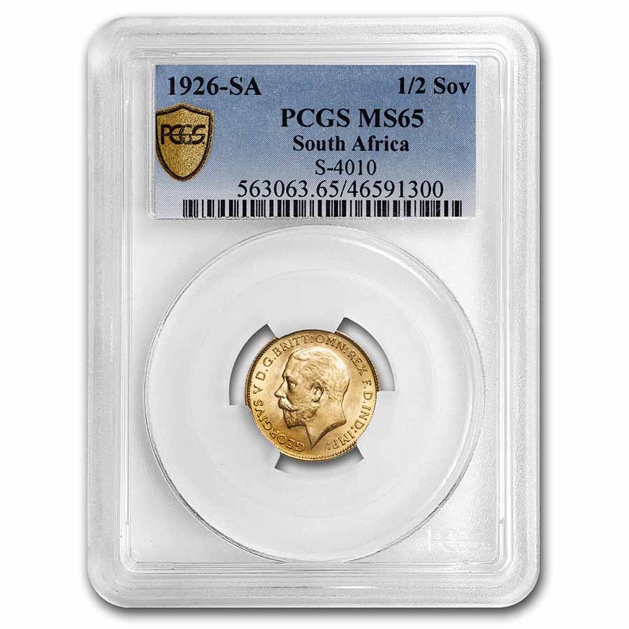Buy 1926-SA South Africa Gold 1/2 Sovereign George V MS-65 PCGS | APMEX