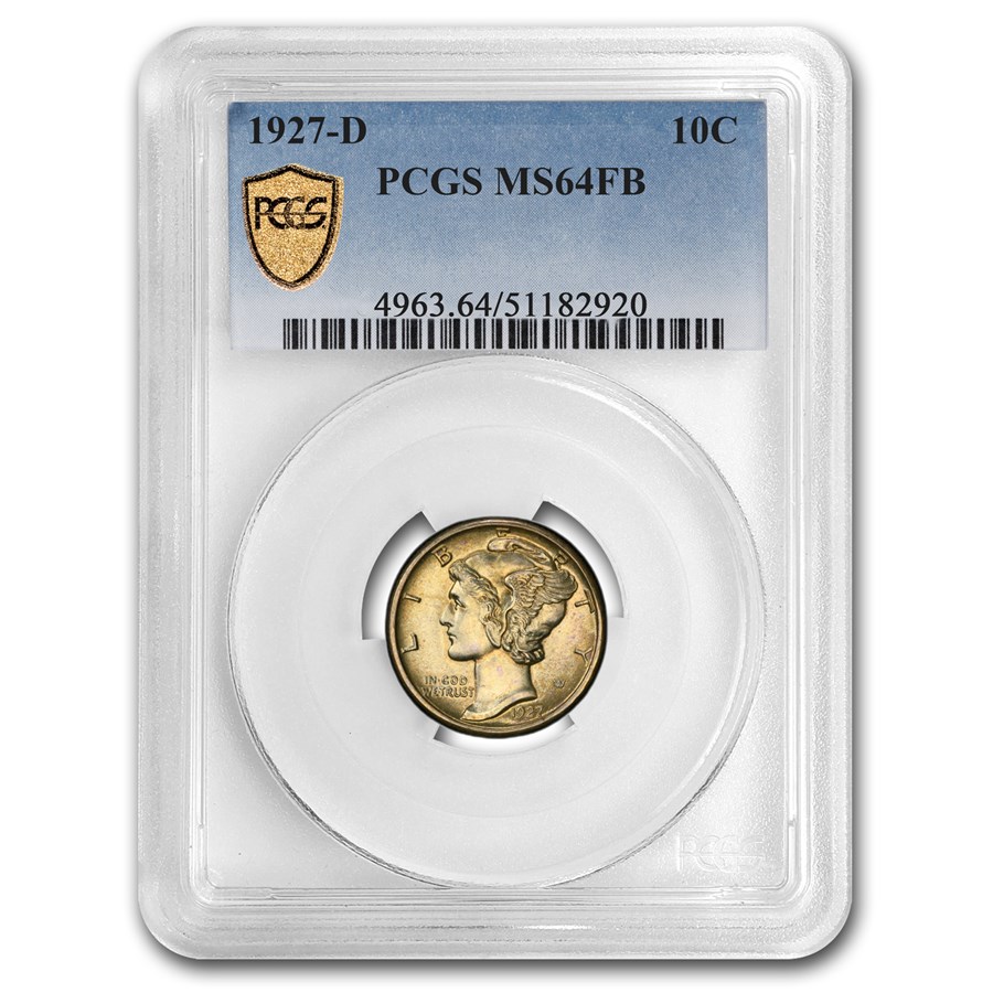Buy 1927-D Mercury Dime MS-64 PCGS (FB) | APMEX