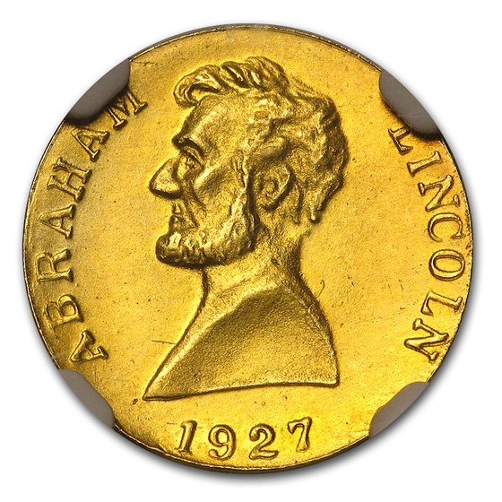 Buy 1927 Thomas Elder Issue Gold Abraham Lincoln Token MS-65 NGC | APMEX