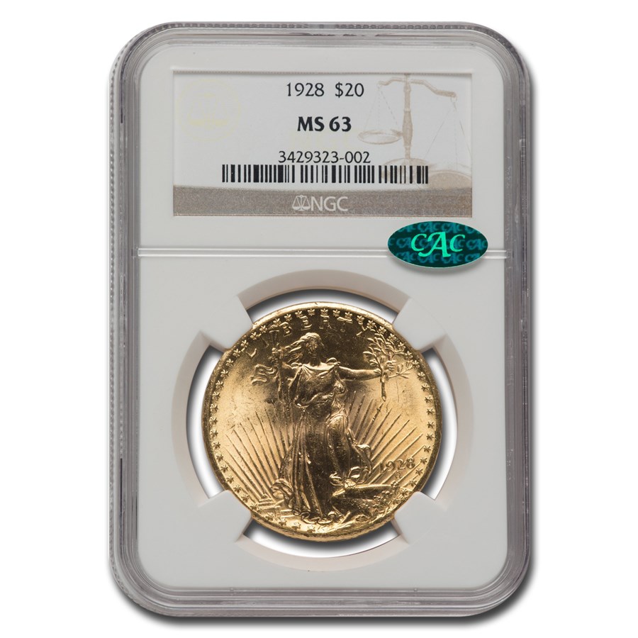 Buy 1928 $20 St Gaudens Gold Double Eagle MS-63 NGC CAC | APMEX