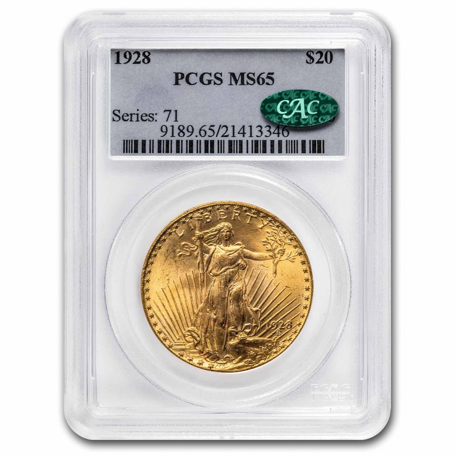 Buy 1928 $20 St Gaudens Gold Double Eagle MS-65 PCGS CAC | APMEX