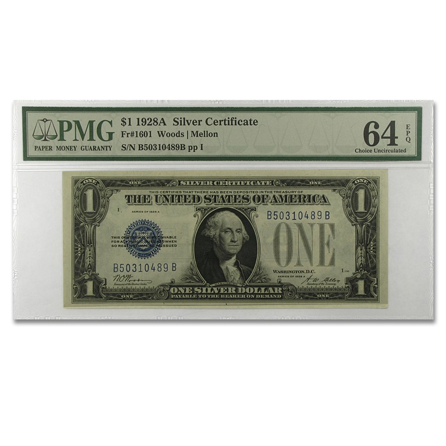 Buy 1928-A $1.00 Silver Certificate CU-64 PMG | APMEX