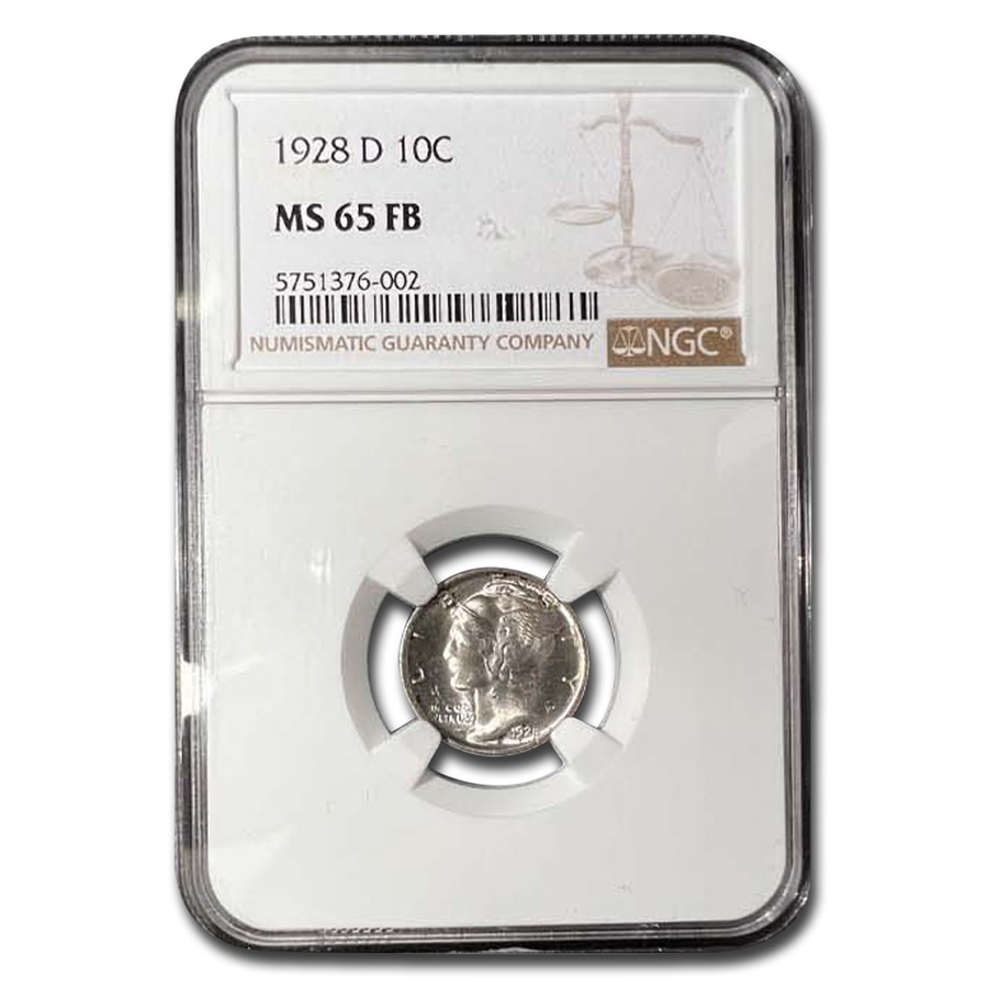 1928-D Mercury Dime MS-65 NGC (FB)
