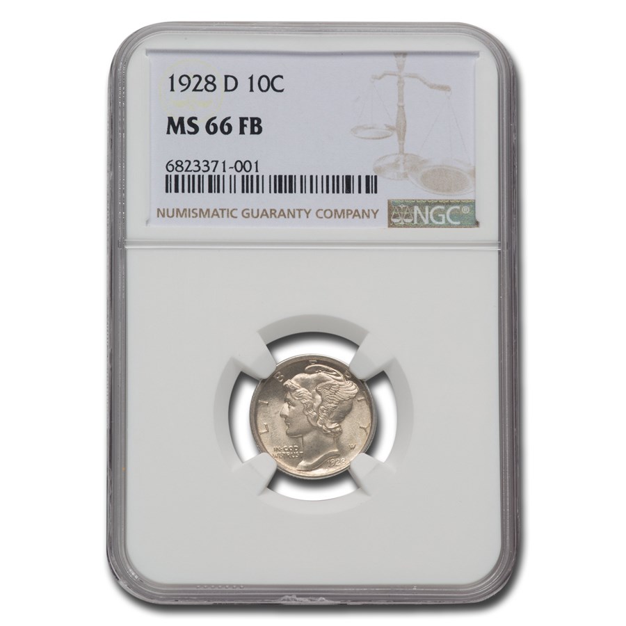 1928-D Mercury Dime MS-66 NGC (FB)