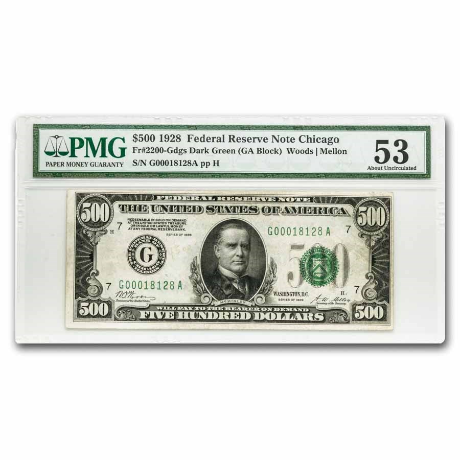 1928 (G-Chicago) $500 FRN AU-53 PMG (Fr#2200-G) DGS