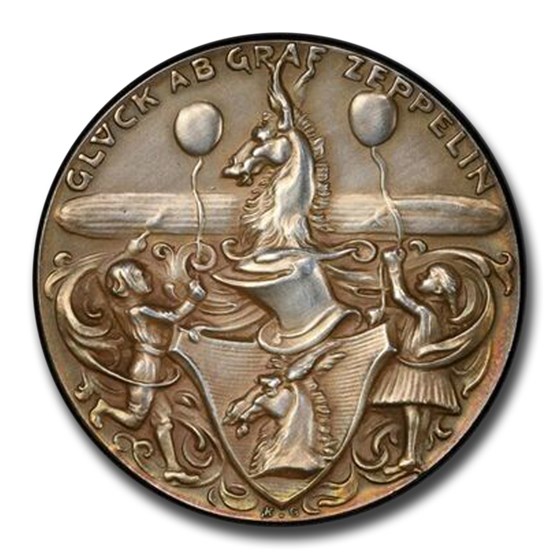 1928 Germany Silver Zeppelin Medal MS-62 PCGS