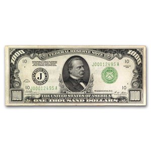 Buy 1928 (J-Kansas City) $1,000 FRN VF (Fr#2210-J) | APMEX