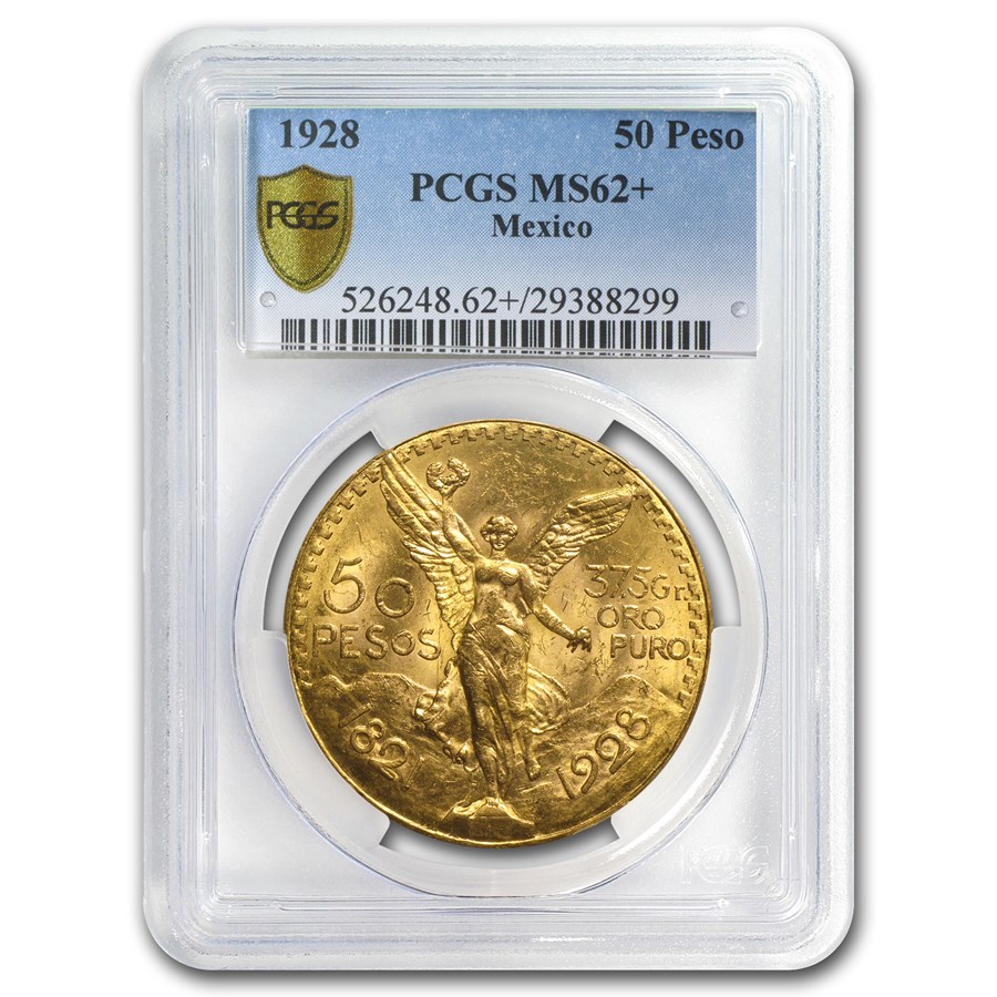 Buy 1928 Mexico Gold 50 Pesos MS-62+ PCGS | APMEX