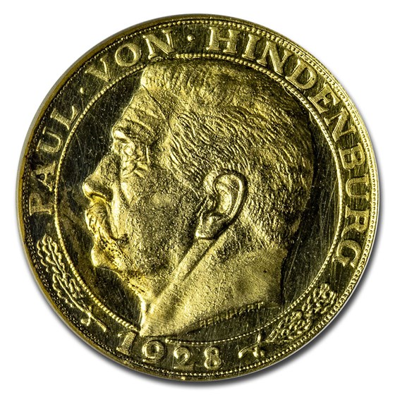 Buy 1928 Weimar Republic Gold Medallic 20 Marks PF-63 NGC | APMEX