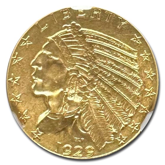 Buy 1929 $5 Indian Gold Half Eagle MS-63 NGC | APMEX