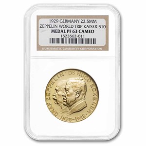 Buy 1929 Germany Weimar Republic Gold Medal Zeppelin PF-63 Cameo NGC ...