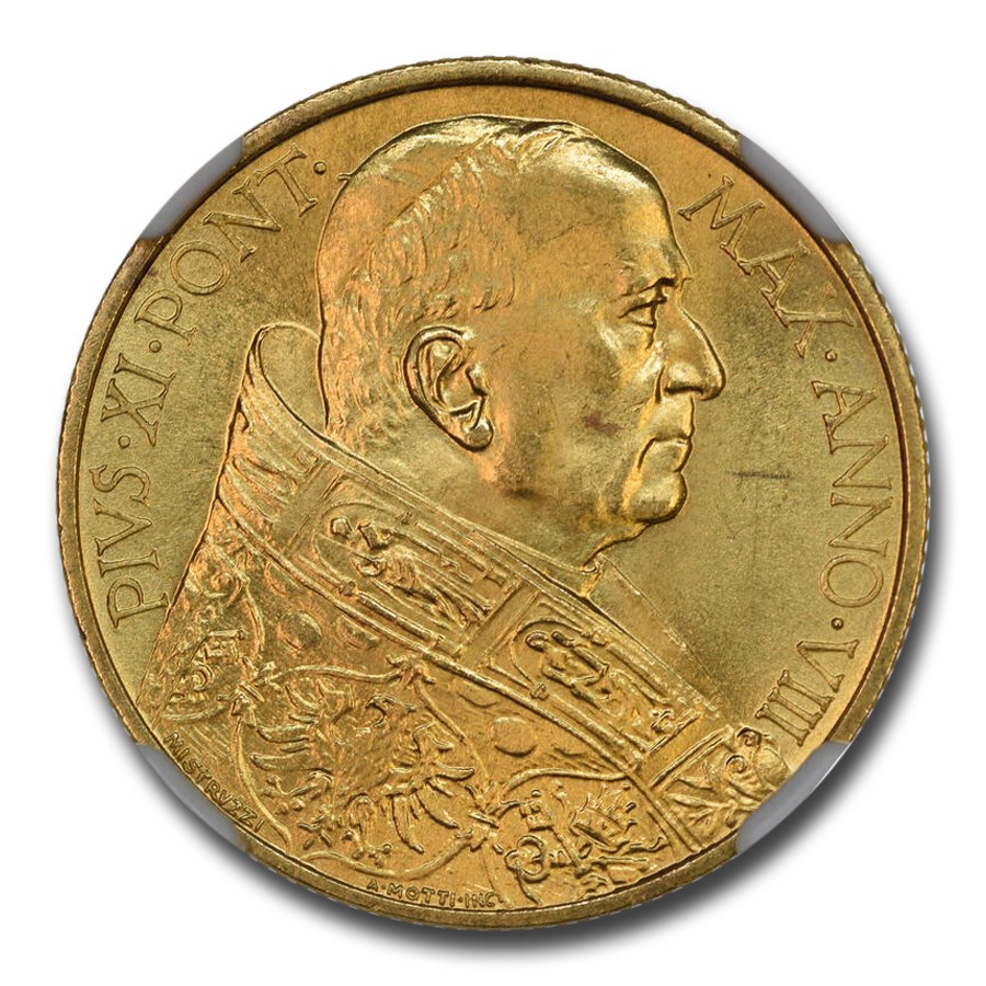 Buy 1929 Vatican City Gold 100 Lire Pius XI MS-65 NGC | APMEX