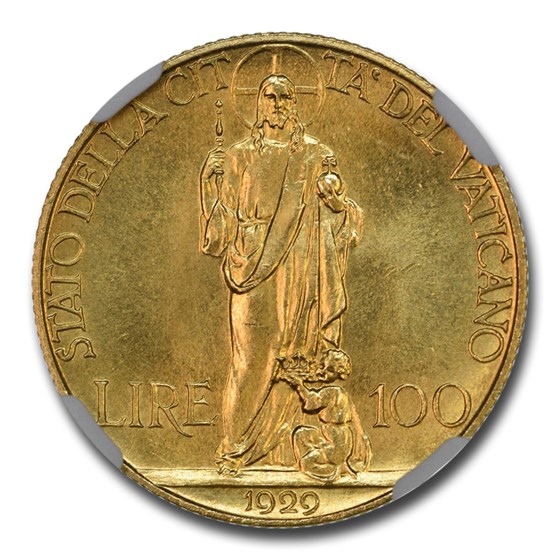 Buy 1929 Vatican City Gold 100 Lire Pius XI MS-65 NGC | APMEX