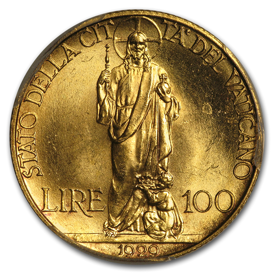 Buy 1929 Vatican City Gold 100 Lire Pope Pius XI MS-64 PCGS | APMEX