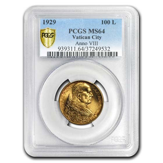 Buy 1929 Vatican City Gold 100 Lire Pope Pius XI MS-64 PCGS | APMEX