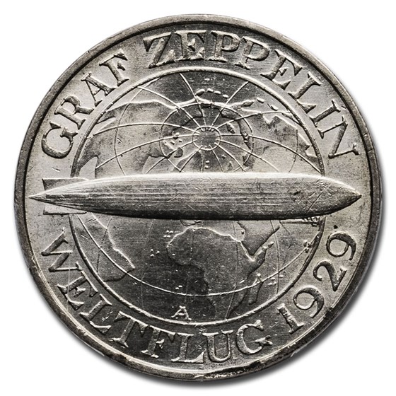 Buy 1930-A Germany Silver 5 Reichsmarks Graf Zeppelin MS-63 PCGS | APMEX