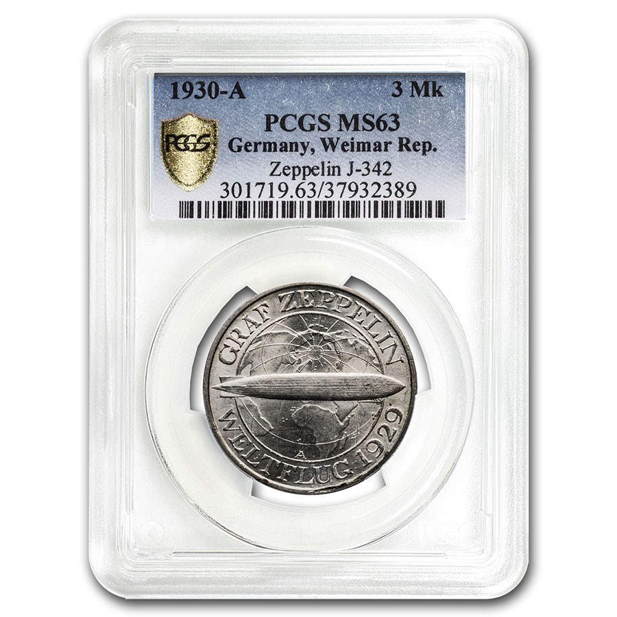 Buy 1930-A Germany Silver 5 Reichsmarks Graf Zeppelin MS-63 PCGS | APMEX