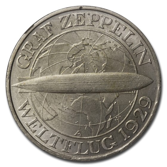 Buy 1930-A Germany Silver 5 Reichsmarks Graf Zeppelin MS-64 NGC | APMEX
