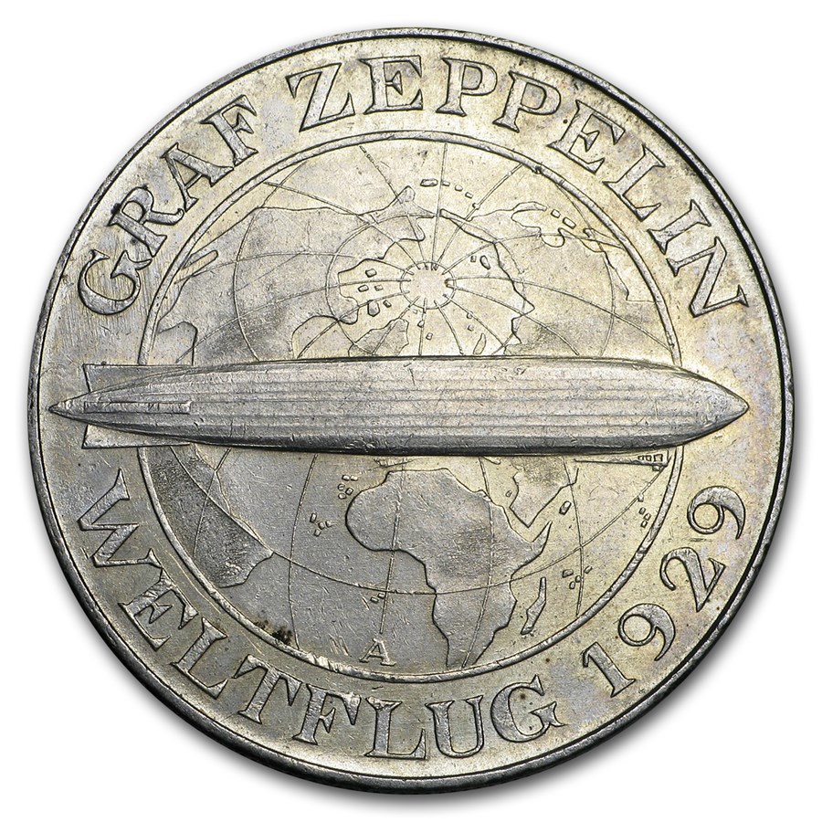 Buy 1930 Germany Silver 5 Reichsmarks Graf Zeppelin VF/EF Details | APMEX