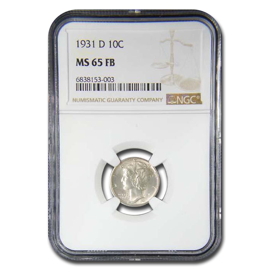 Buy 1931-D Mercury Dime MS-65 NGC (FB) | APMEX
