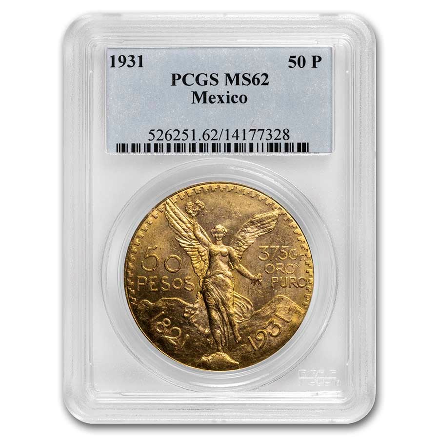 Buy 1931 Mexico Gold 50 Pesos MS-62 PCGS | APMEX