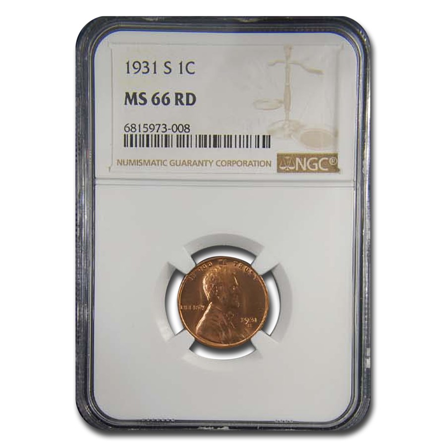1931-S Lincoln Cent MS-66 NGC (Red)