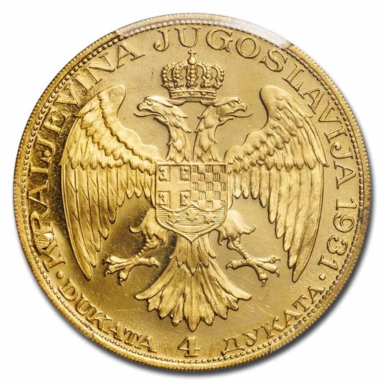 Buy 1931 Yugoslavia Gold 4 Dukat MS-62 PCGS (Prooflike) | APMEX