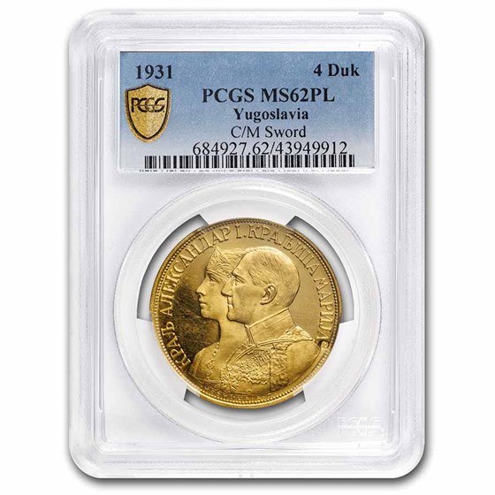Buy 1931 Yugoslavia Gold 4 Dukat MS-62 PCGS (Prooflike) | APMEX
