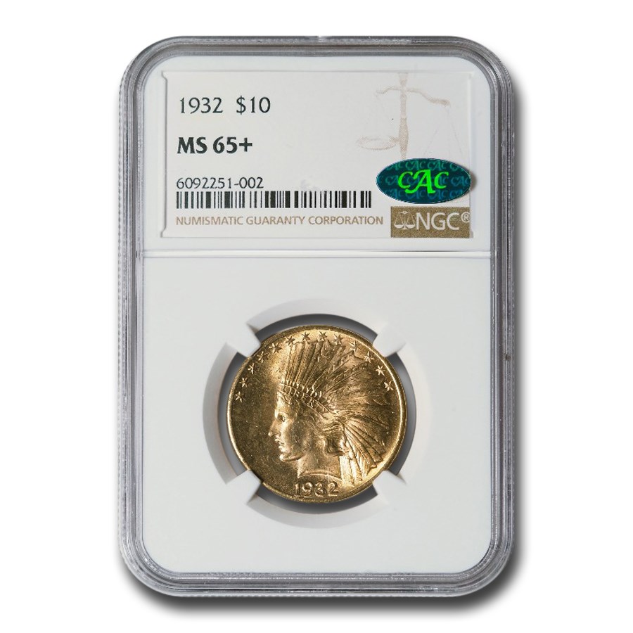 1932 $10 Indian Gold Eagle MS-65+ NGC CAC