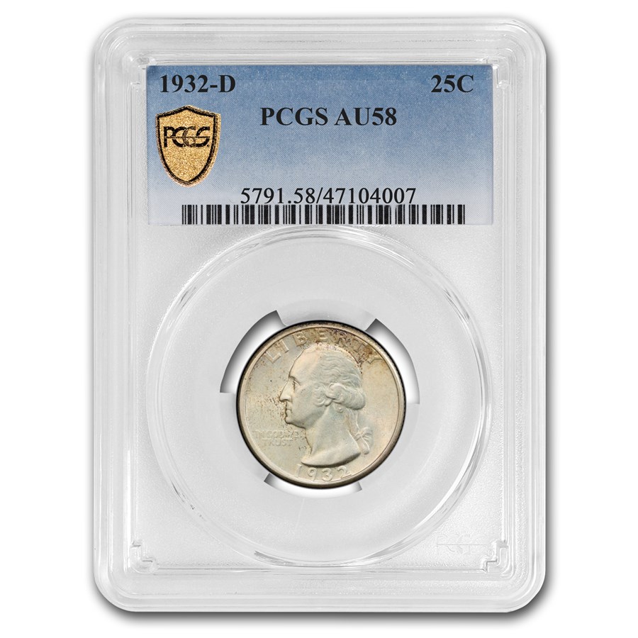 Buy 1932-D Washington Quarter AU-58 PCGS | APMEX