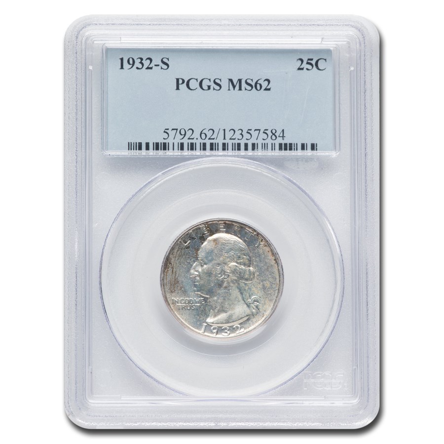 Buy 1932-S Washington Quarter MS-62 PCGS | APMEX