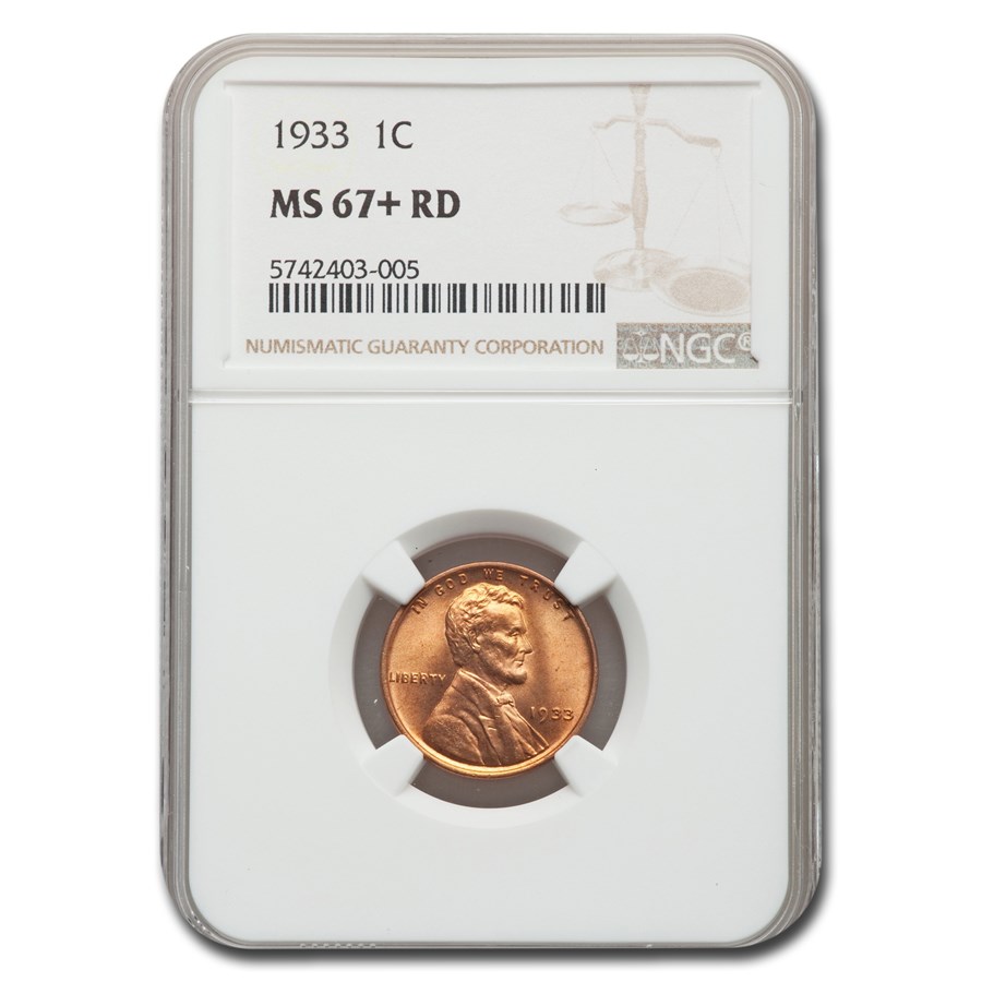 Buy 1933 Lincoln Cent MS-67+ NGC (Red) | APMEX