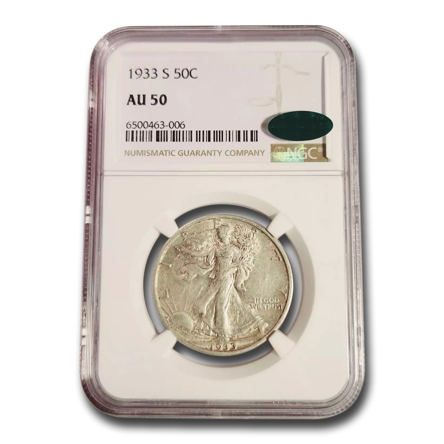 Buy 1933-S Walking Liberty Half Dollar AU-50 NGC CAC | APMEX
