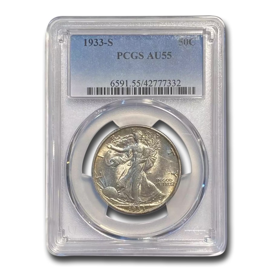 Buy 1933-S Walking Liberty Half Dollar AU-55 PCGS | APMEX