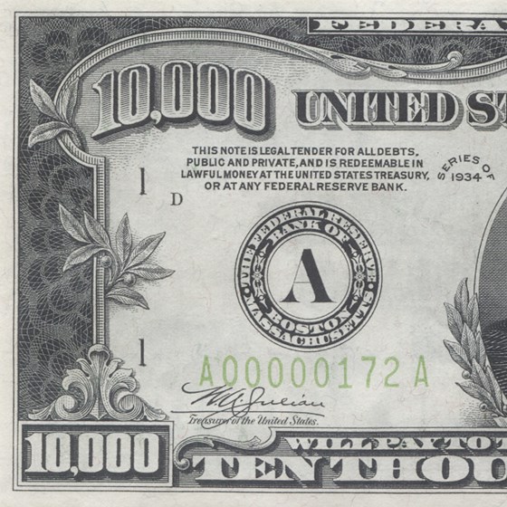 Buy 1934 $10,000 Federal Reserve Note Gem Unc-65 (Fr#2231-A) | APMEX