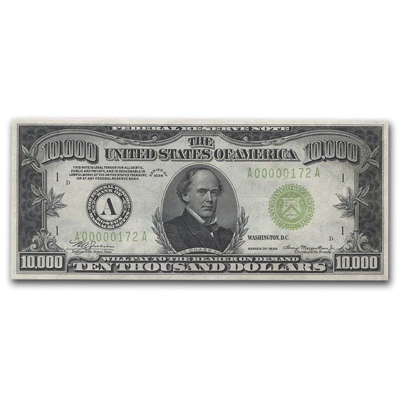 Buy 1934 $10,000 Federal Reserve Note Gem Unc-65 (Fr#2231-A) | APMEX