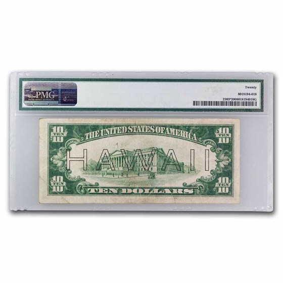 Buy 1934-A* $10 Brown Seal Hawaii VF-20 PMG (Fr#2303*) Star Note | APMEX