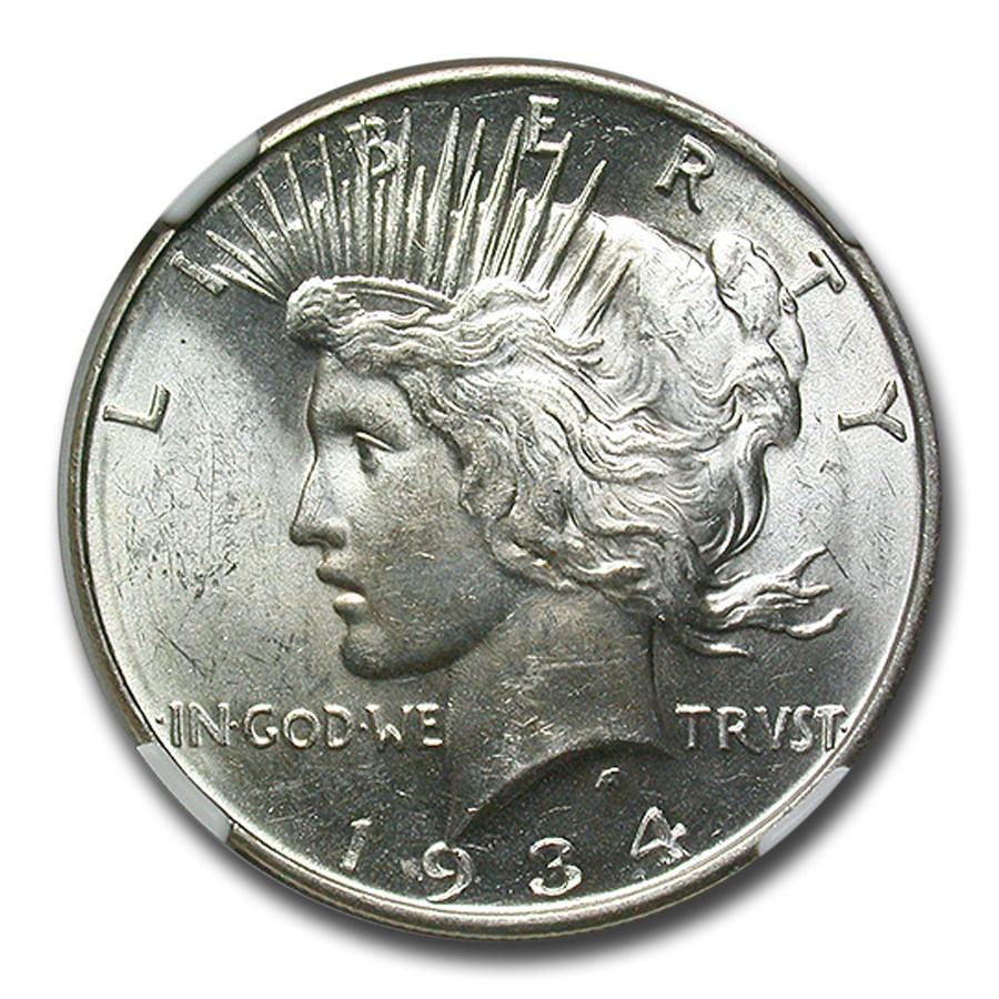 Buy 1934-D Peace Dollar MS-62 NGC | APMEX